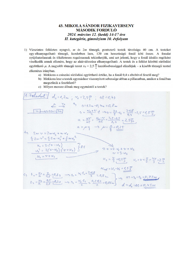 Mikola 2024 2 Forduló | PDF
