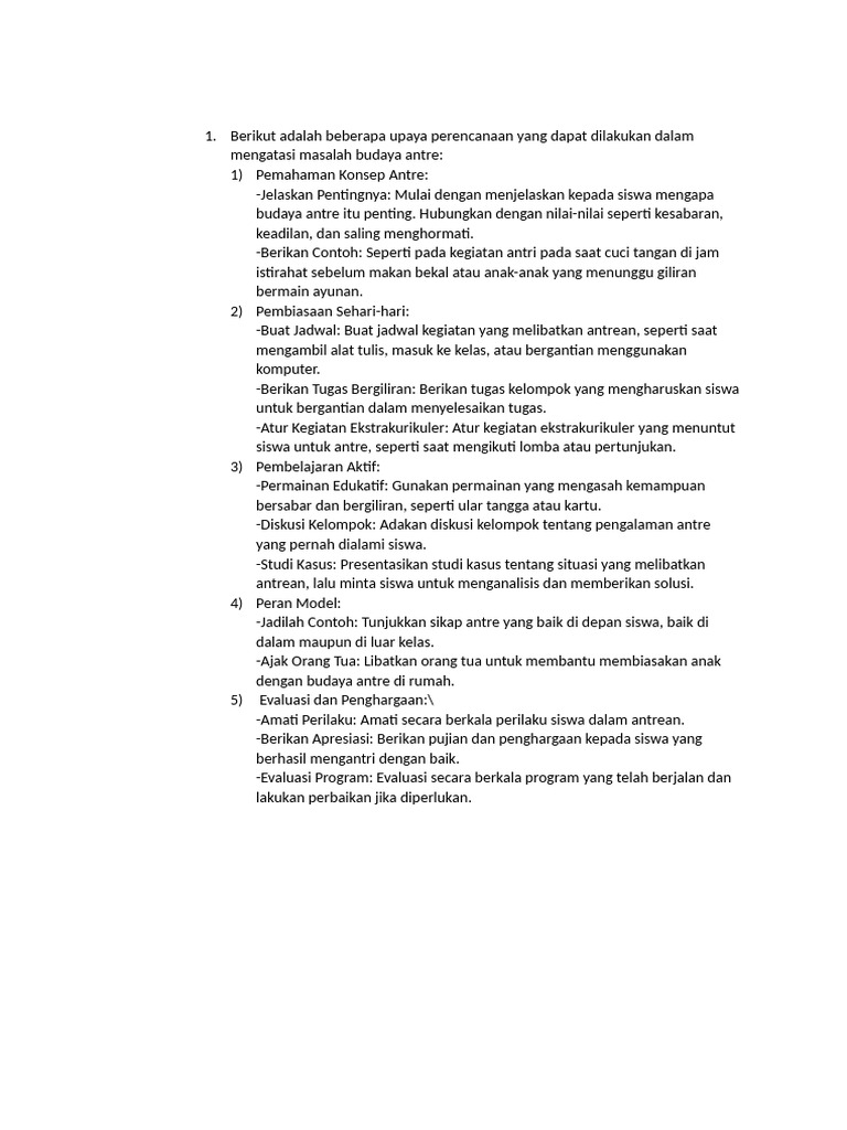 Berikut Adalah Beberapa Upaya Perencanaan Yang Dapat Dilakukan Dalam Mengatasi Masalah Budaya ...