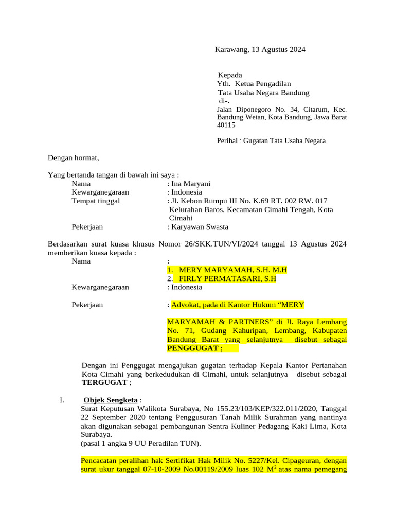 Contoh Gugatan | PDF