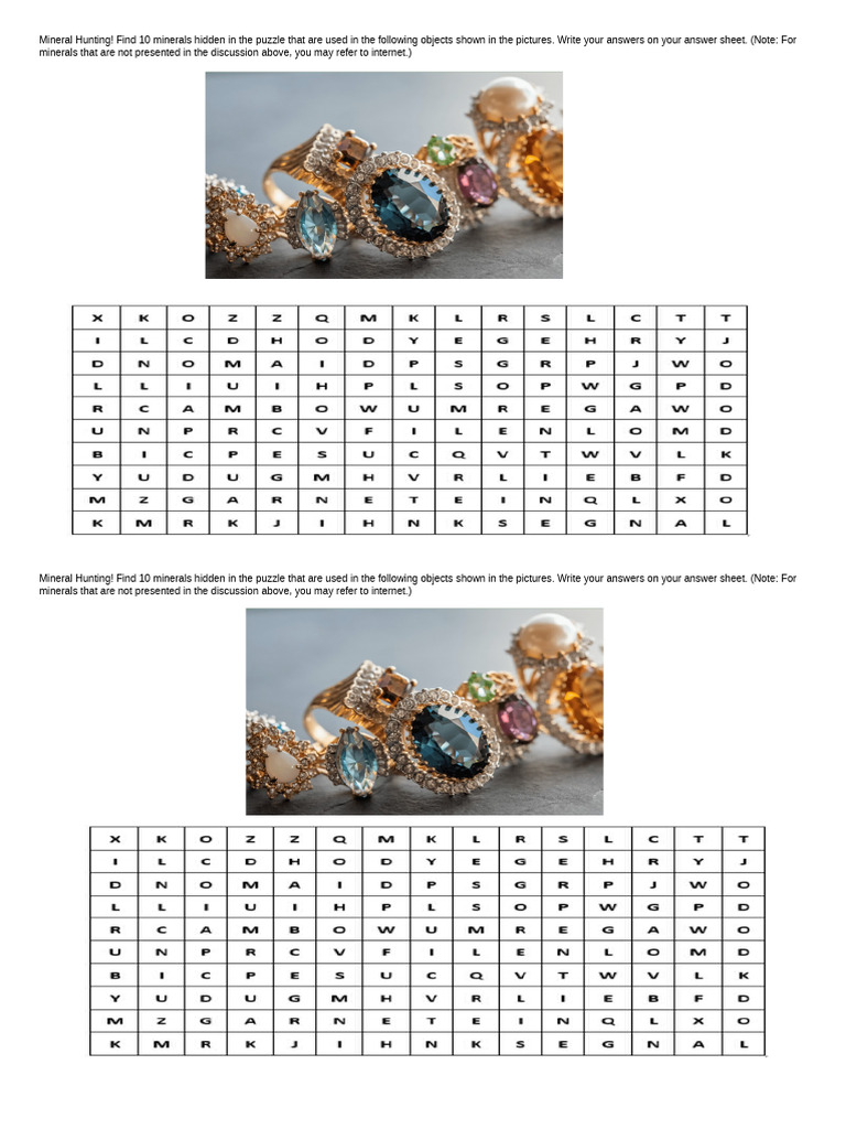 Mineral Hunting Activity | PDF | Young Adult