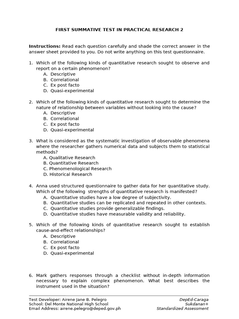 PR2 - Q1 - Summative Test 1 | PDF