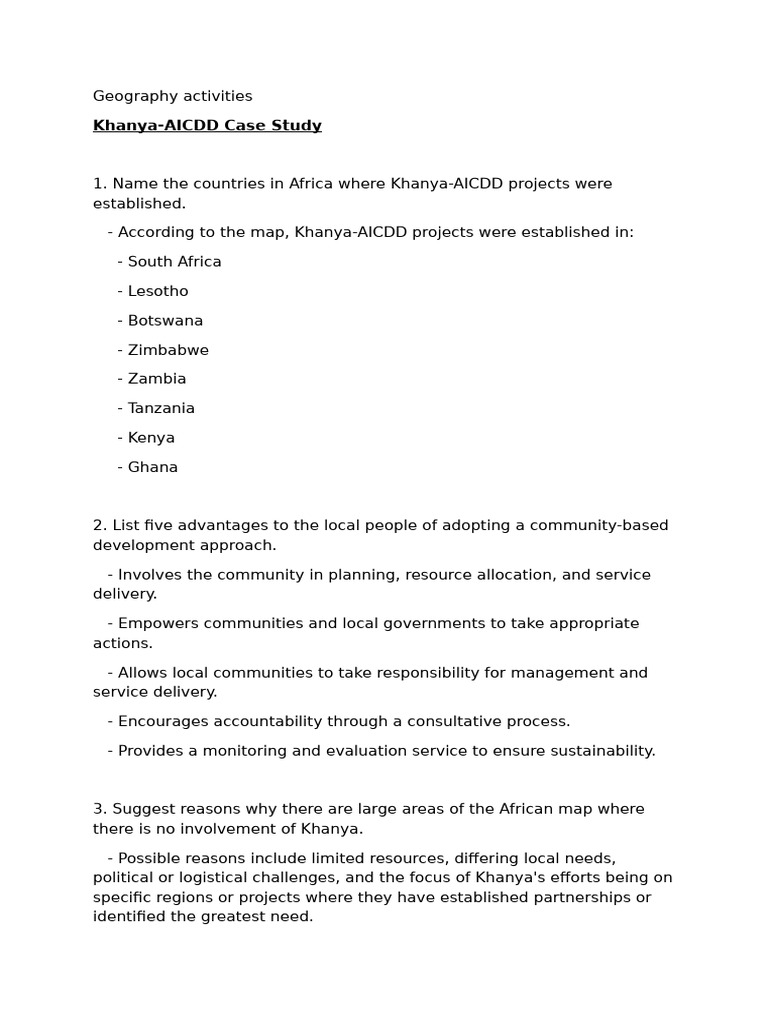 Geography Development activities | PDF