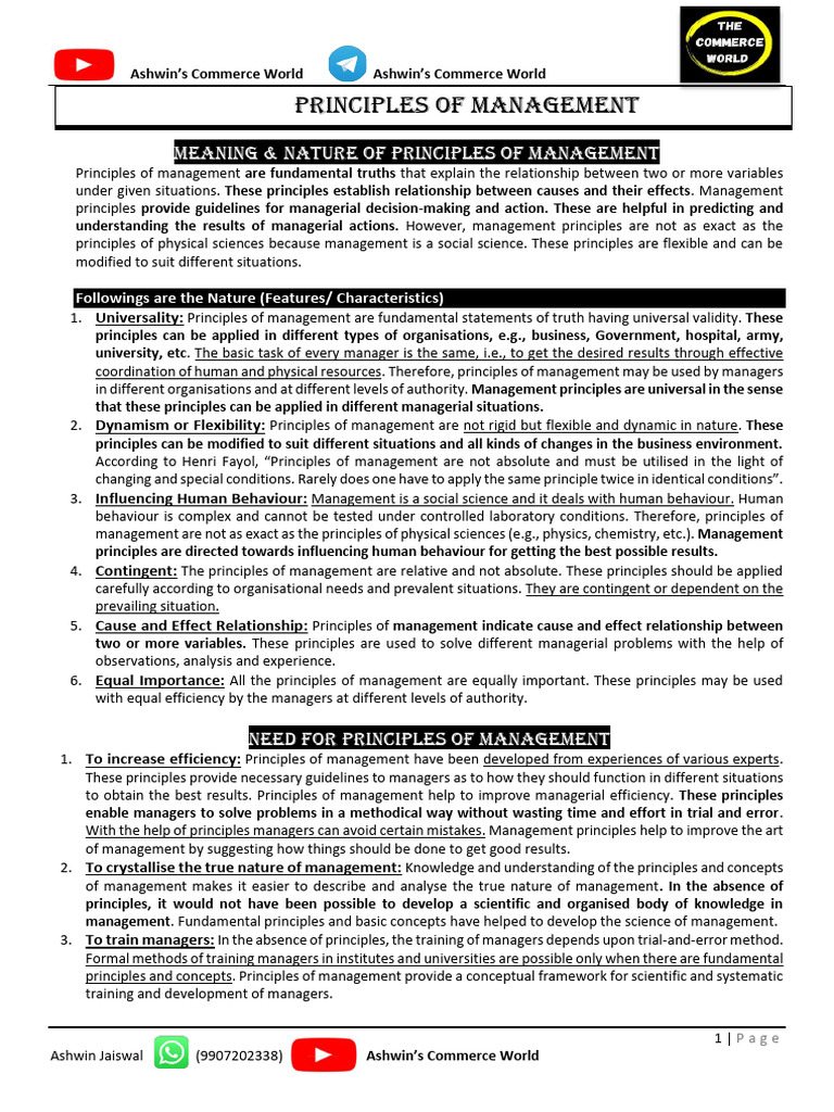 CH 6 PRINCIPLES OF MANAGEMENT | PDF