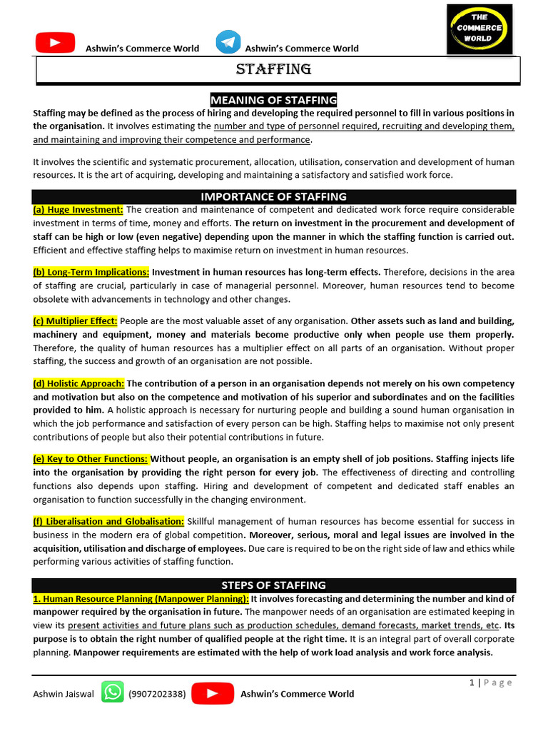 CH 10 - Staffing | PDF
