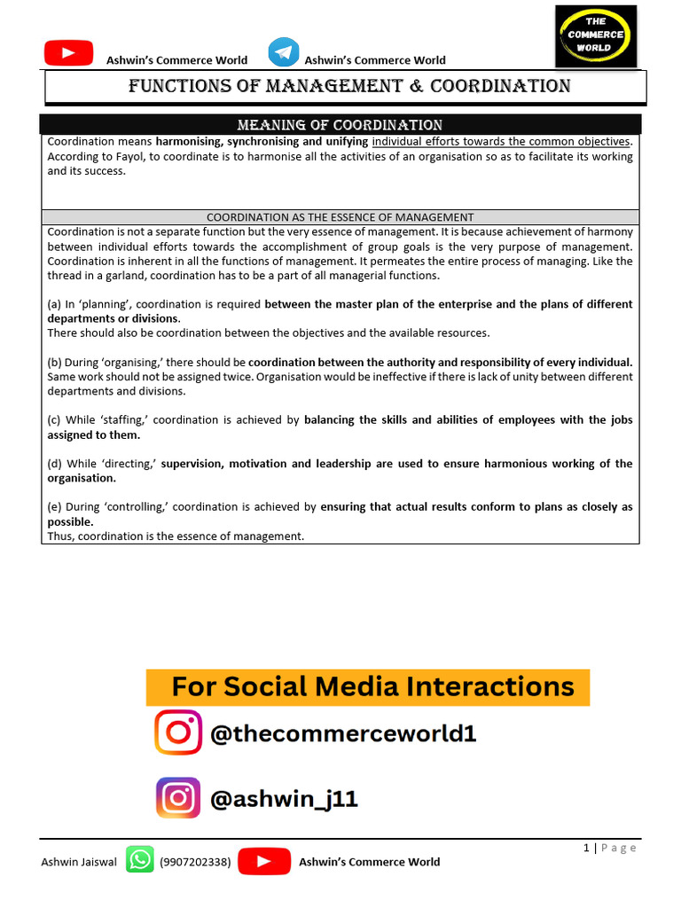CH 7 - Coordination | PDF