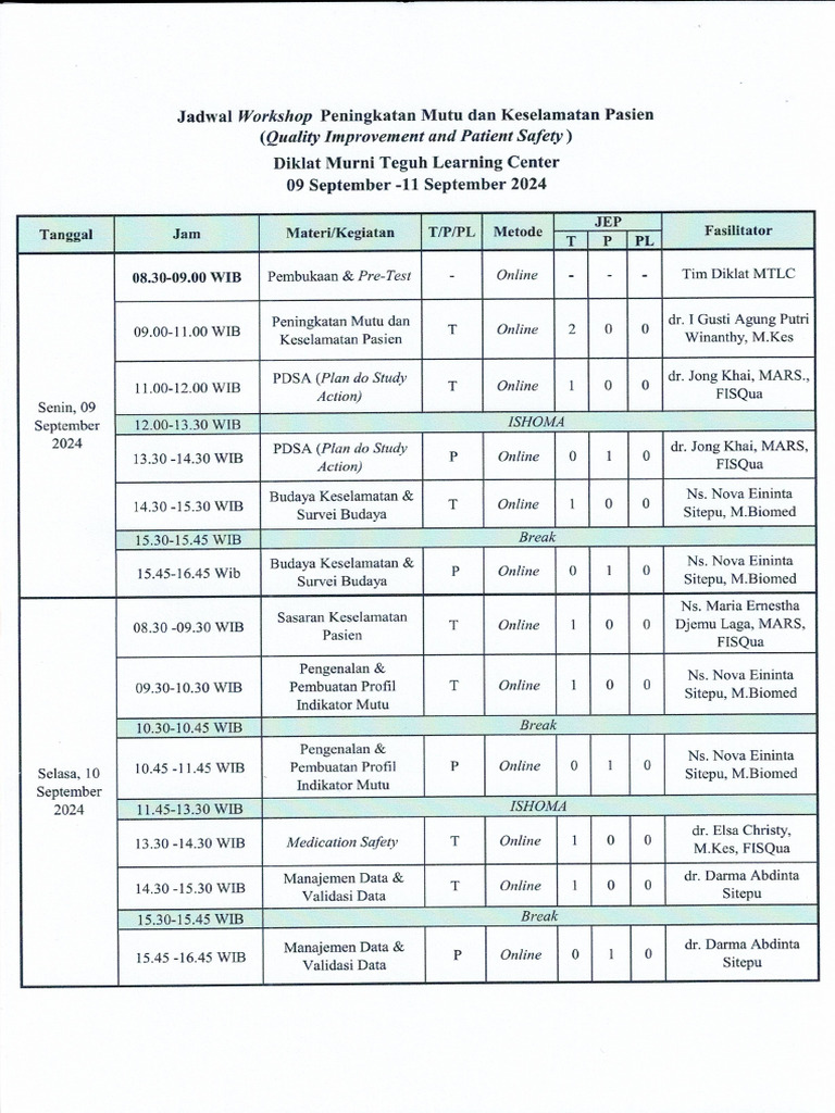 Jadwal PMKP | PDF
