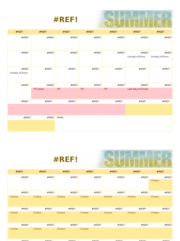 My Summer Schedule | PDF