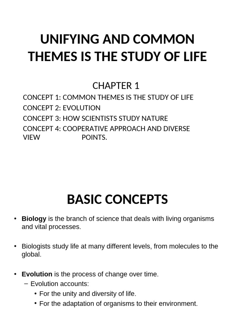 Unifying Theme Study of Life | PDF | Cell (Biology) | Social Science