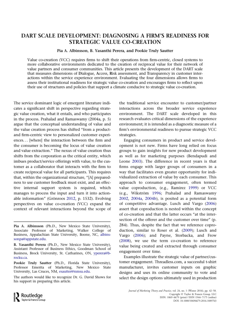 DART Scale Development - Diagnosing A Firm's Readiness | PDF
