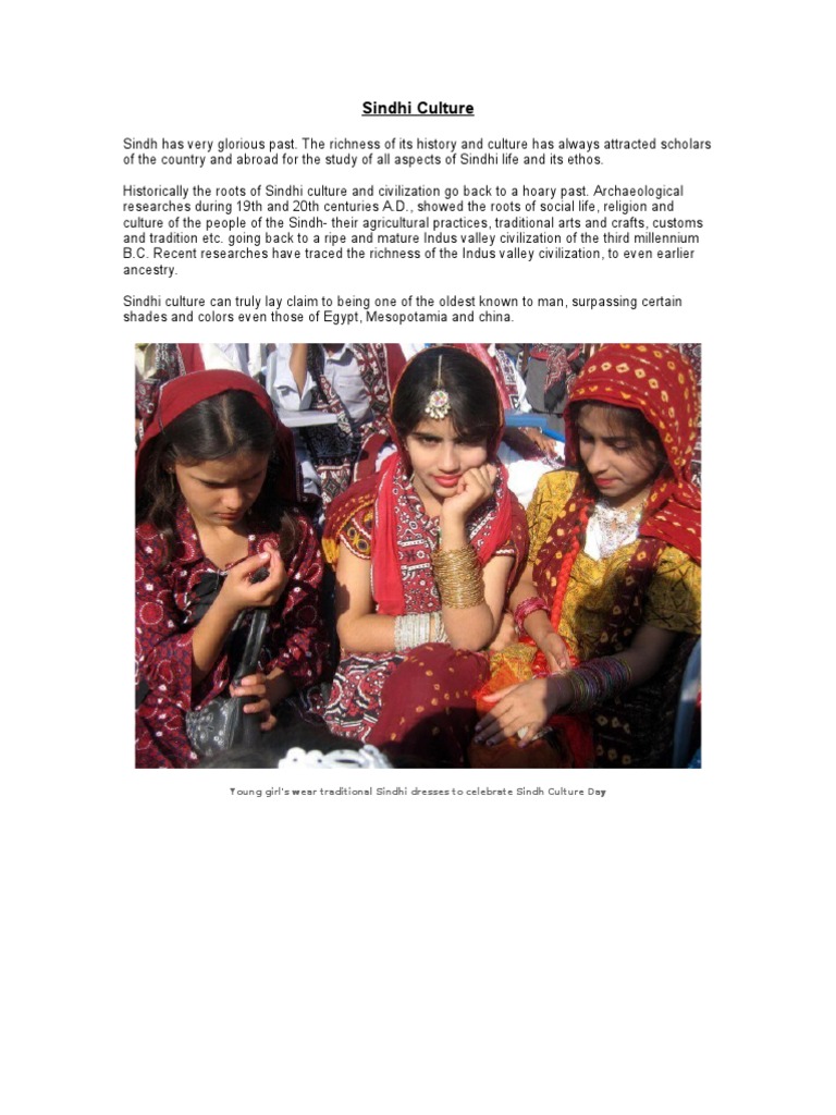 Sindhi Cultural Heritage and Dress | PDF | History | Lifestyle