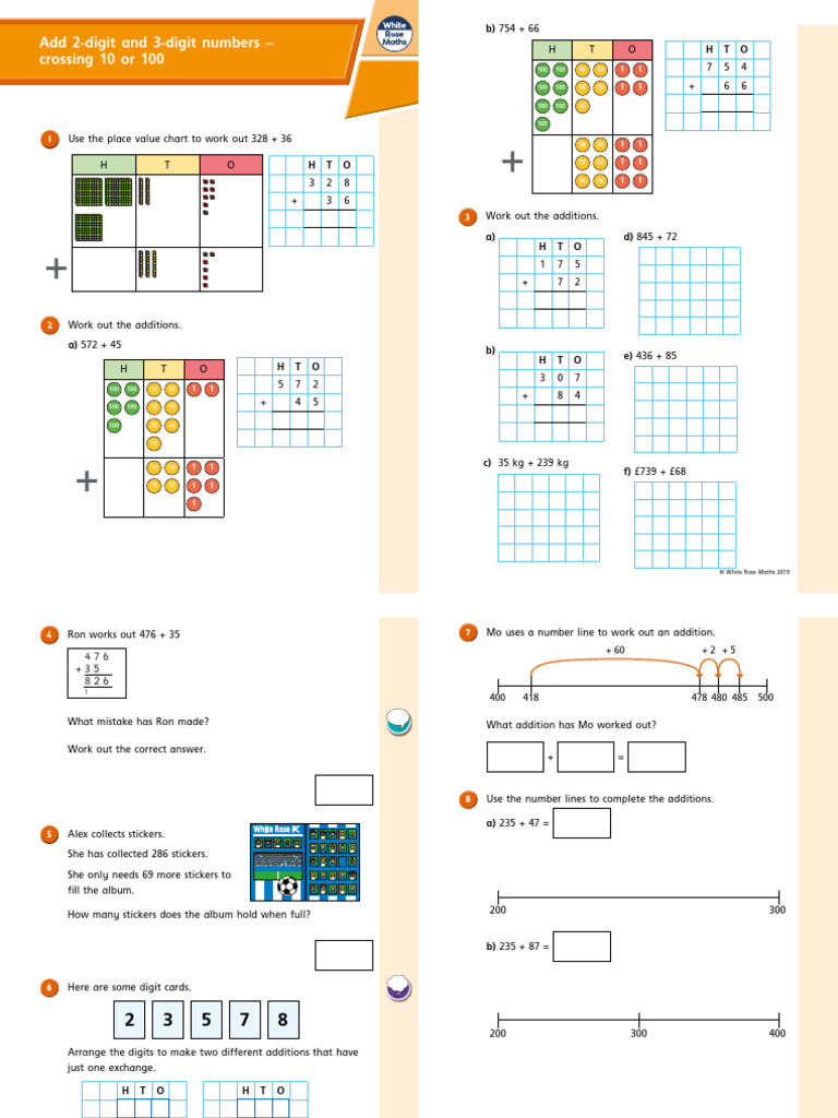 Lesson 2 Add 2 Digit and 3 Digit Numbers Crossing 10 or 100 2019 | PDF