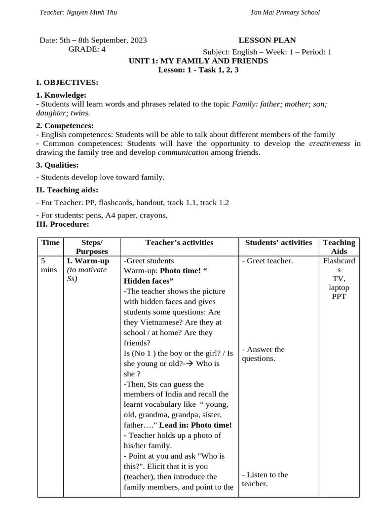 Grade 4 - Week 1 - Lesson 1-p5,6 | PDF | Vocabulary | Linguistics