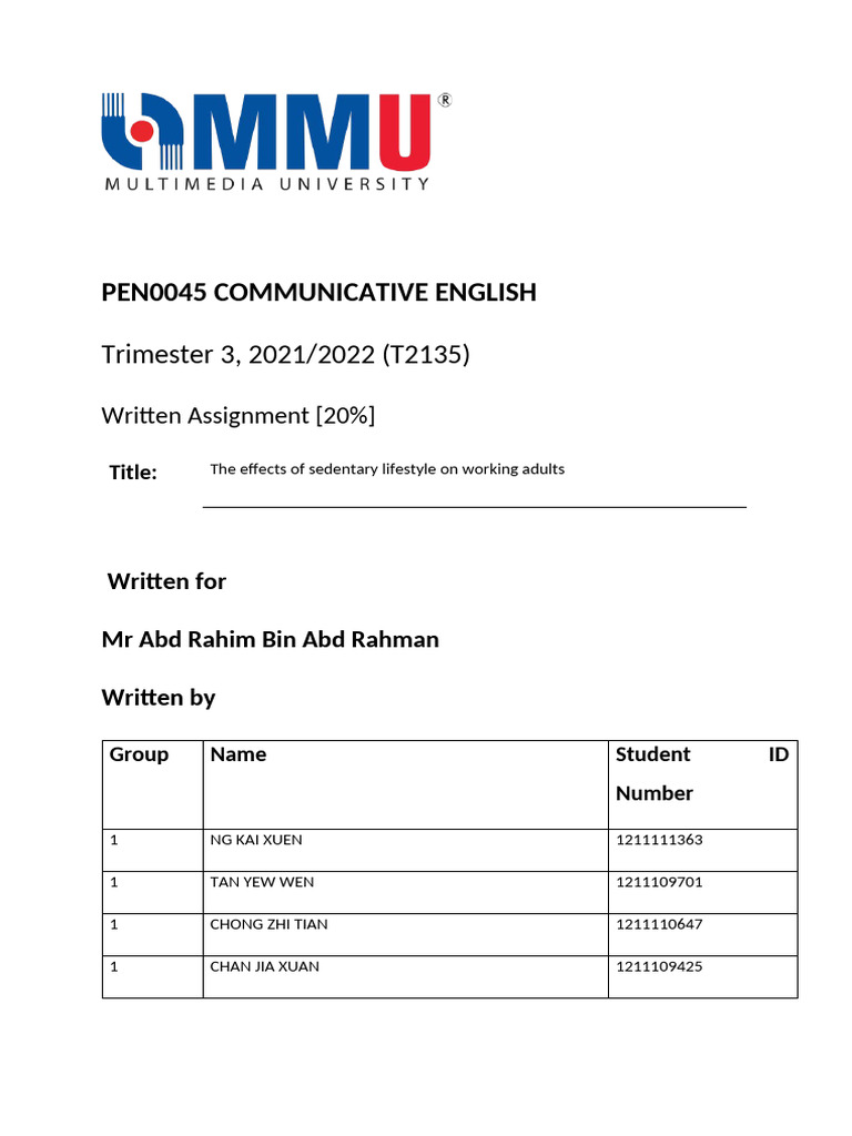 writing assignment | PDF