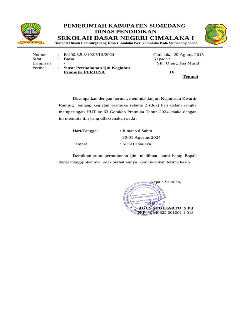 Surat Ijin Perjusa | PDF