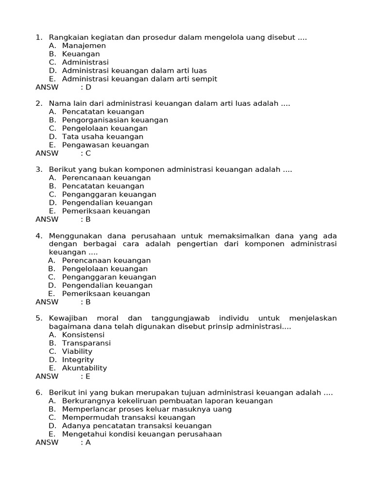 Soal PTS Otk Keuangan Xi | PDF