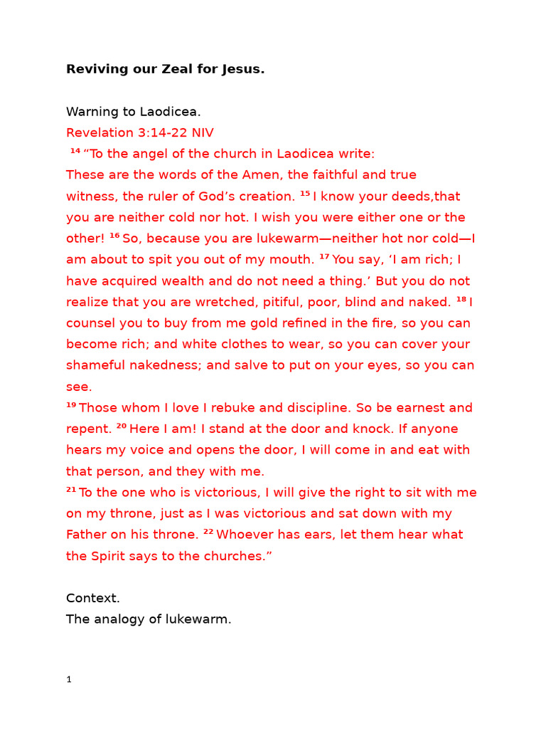 Reviving Our Zeal For Jesus | PDF