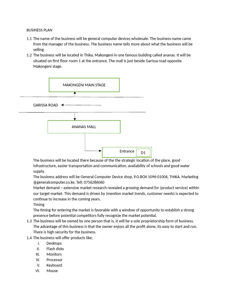Business Plan 1 | PDF