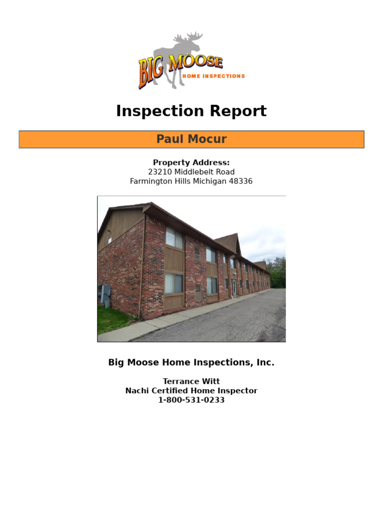 Cross Creek Apartments - Inspection Report PDF 2 | PDF | Plumbing | Roof