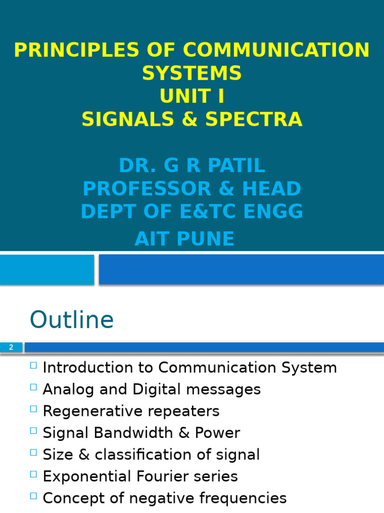 Principles of Communication Systems - Unit1 | PDF