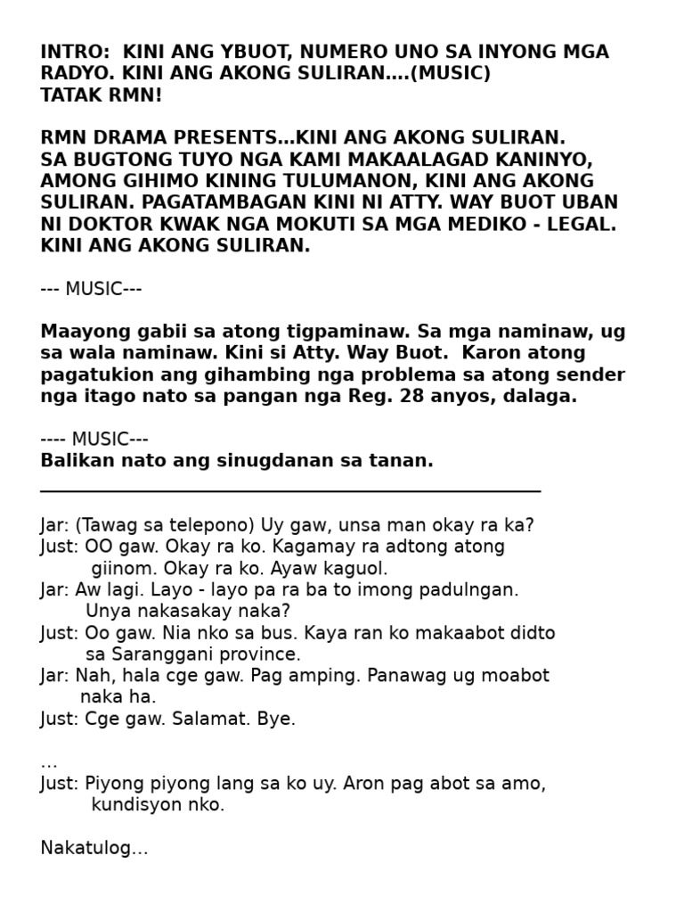 Kini Ang Akong Suliran | PDF