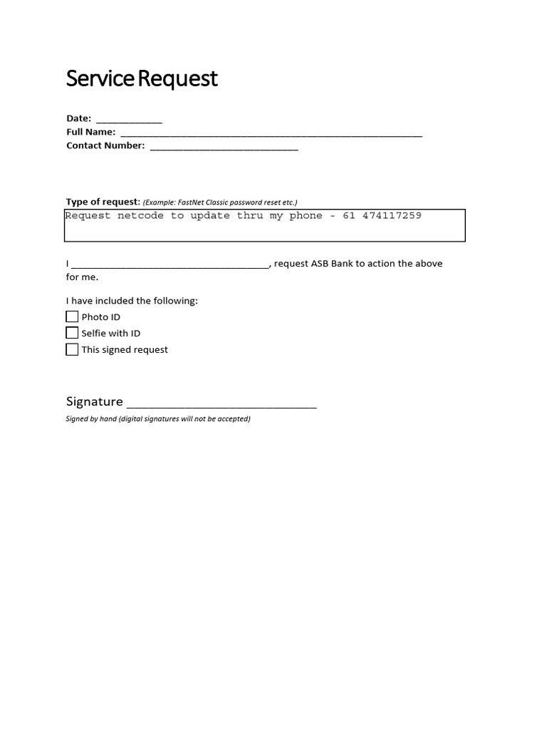 Service Request | PDF