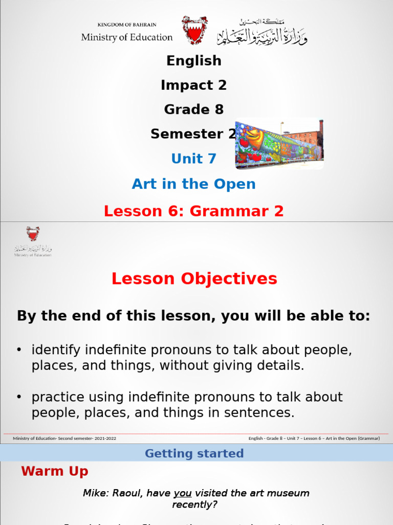G8 Unit 7 Lesson 6 Grammar 2 | PDF