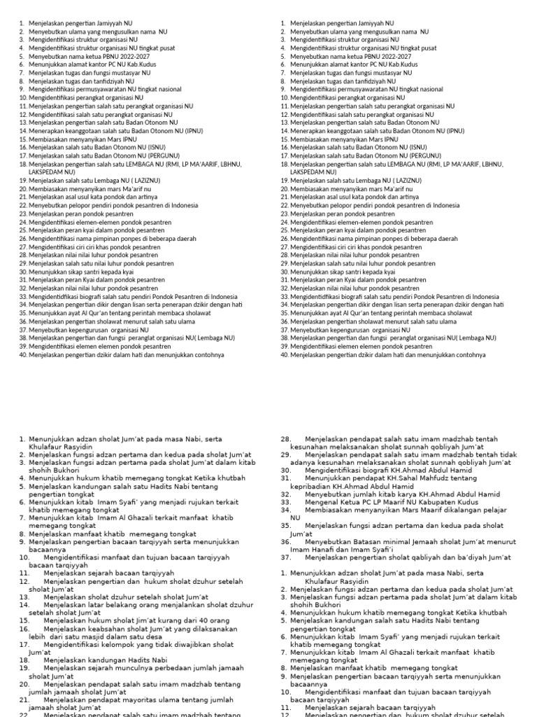 Menjelaskan Pengertian Jamiyyah NU | PDF
