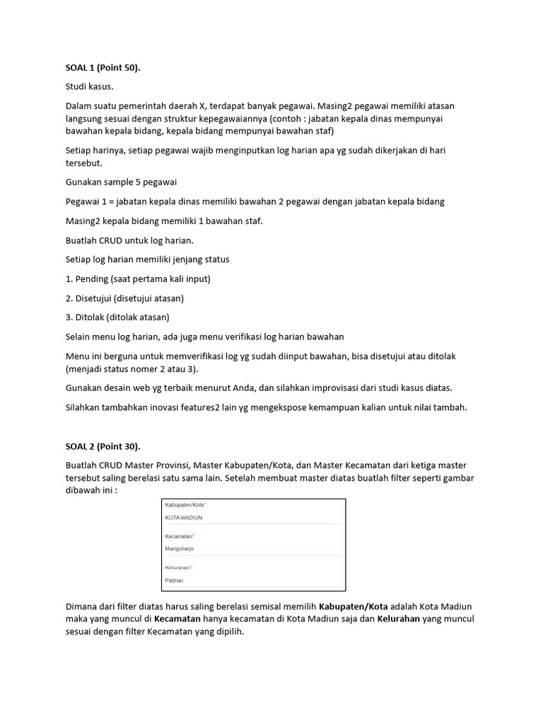 Soal Interview Programmer | PDF Soal Interview Programmer | PDF