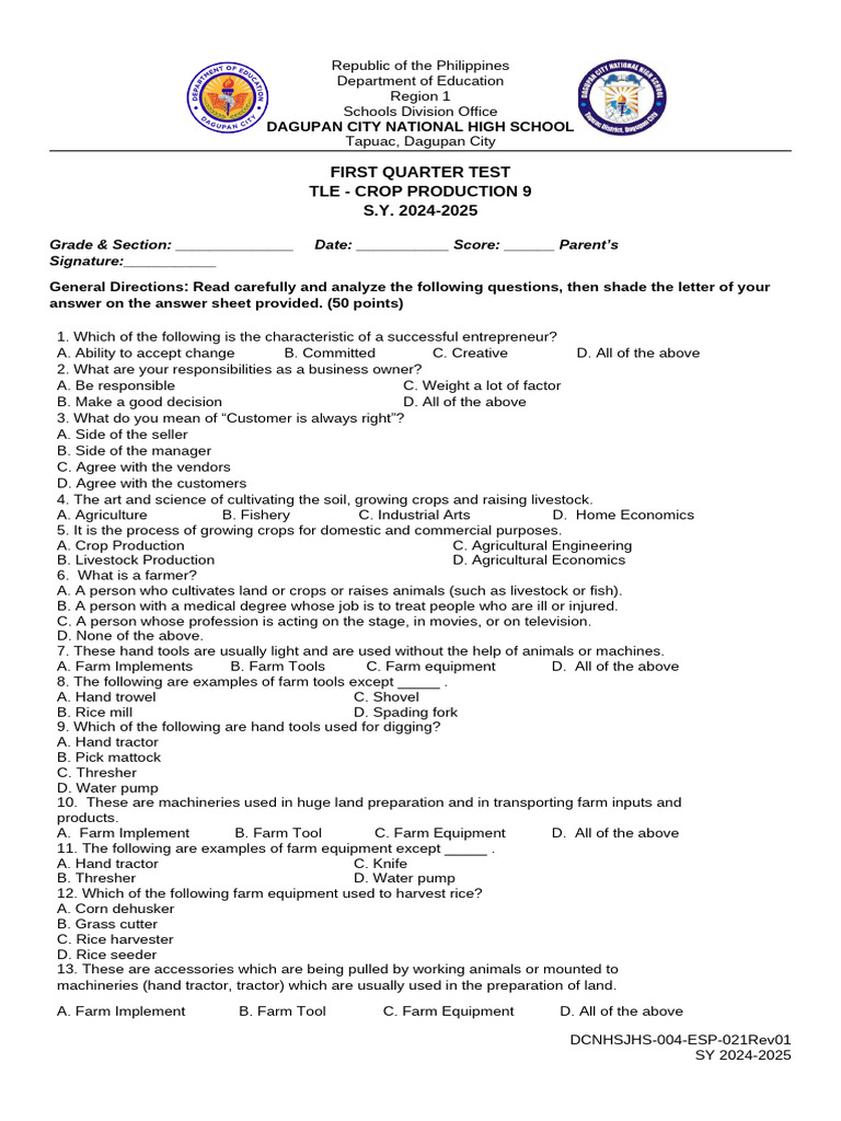 CP9 1st Quarter | PDF