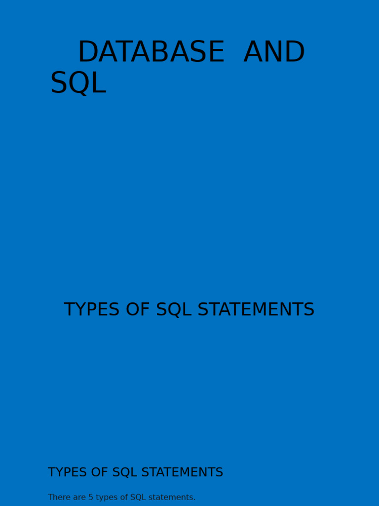 5.types of SQL Statements | PDF