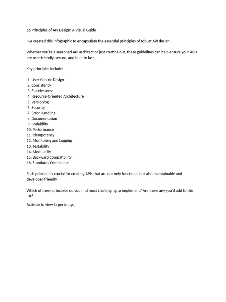 16 Principles of API Design | PDF 16 Principles of API Design | PDF