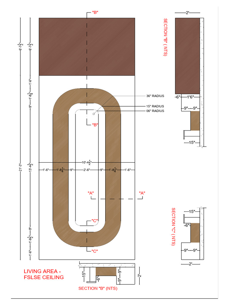Living Room False Ceiling Details | PDF