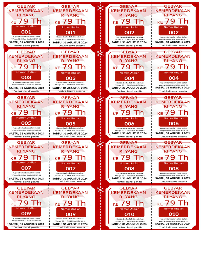 Kupon Jalan Sehat HUT RI Ke 79 FIX | PDF