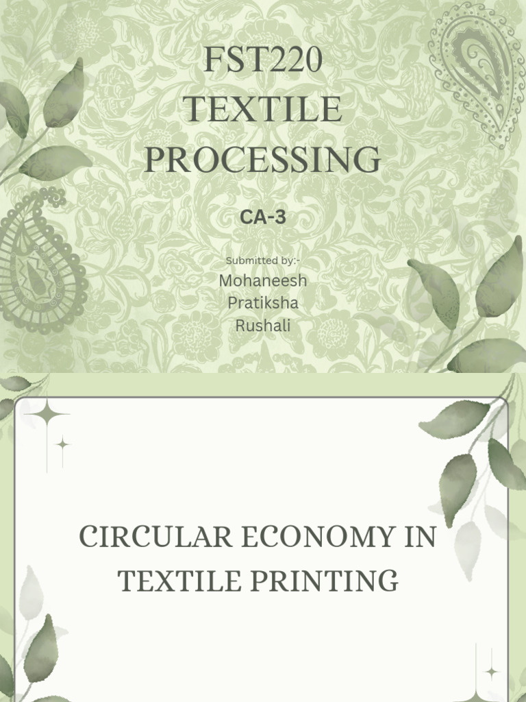 S2203 Group -8 Textile Processing | PDF