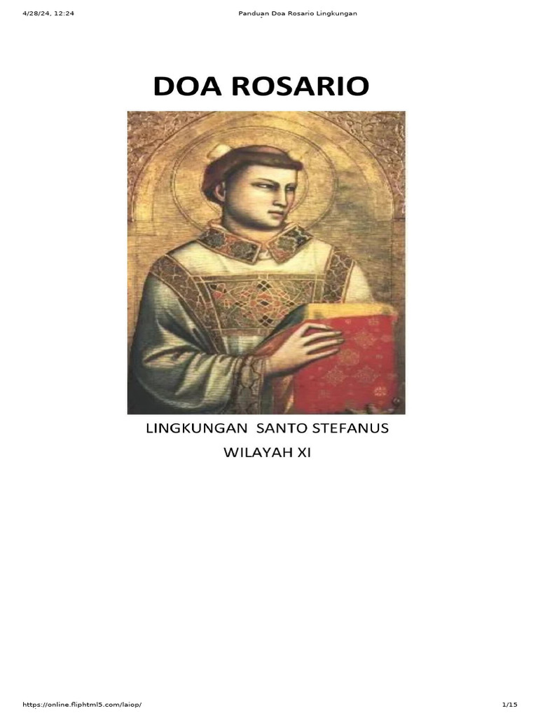 Panduan Doa Rosario Lingkungan ST - Stefanus | PDF