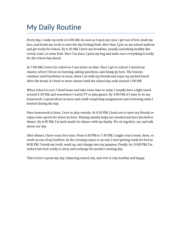 My Daily Routine | PDF
