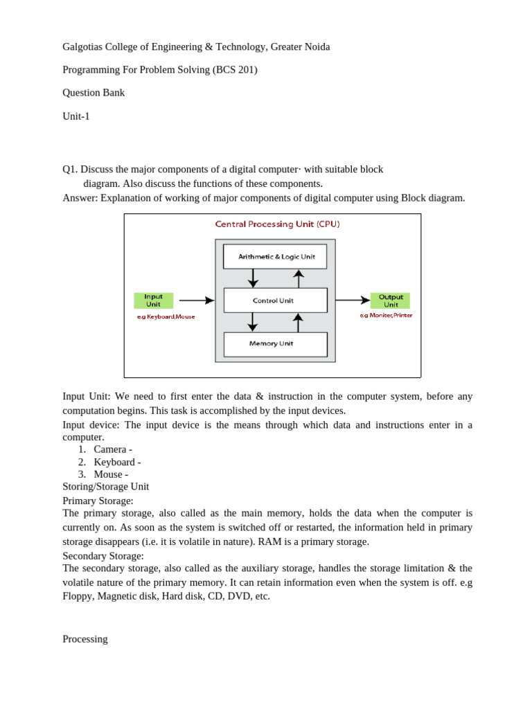 Unit 1-5 PPS - Imp Question With Solution | PDF