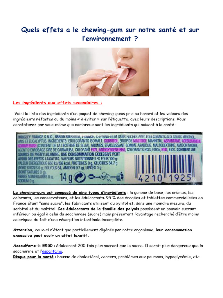 Effets Du Chewing Gum | PDF