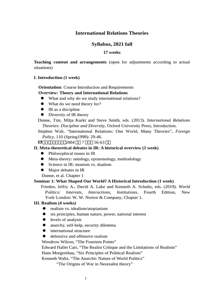 IRT Syllabus 2021 Fall | PDF