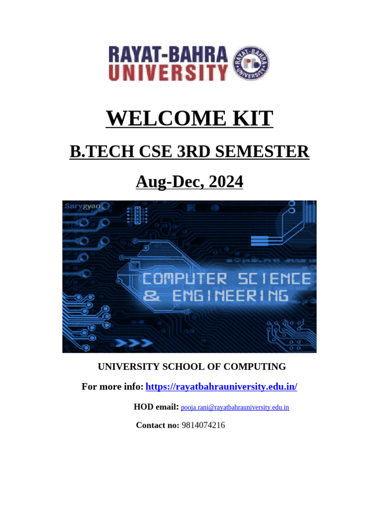 Welcome Kit 3rd F Sem Final | PDF