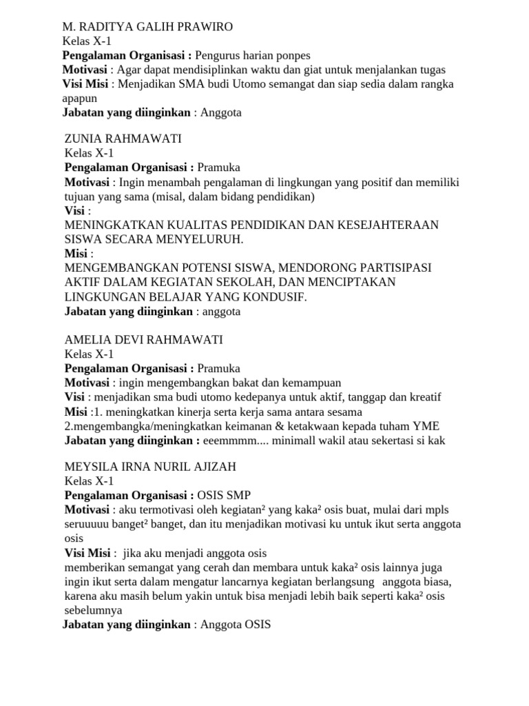 Calon Osis | PDF
