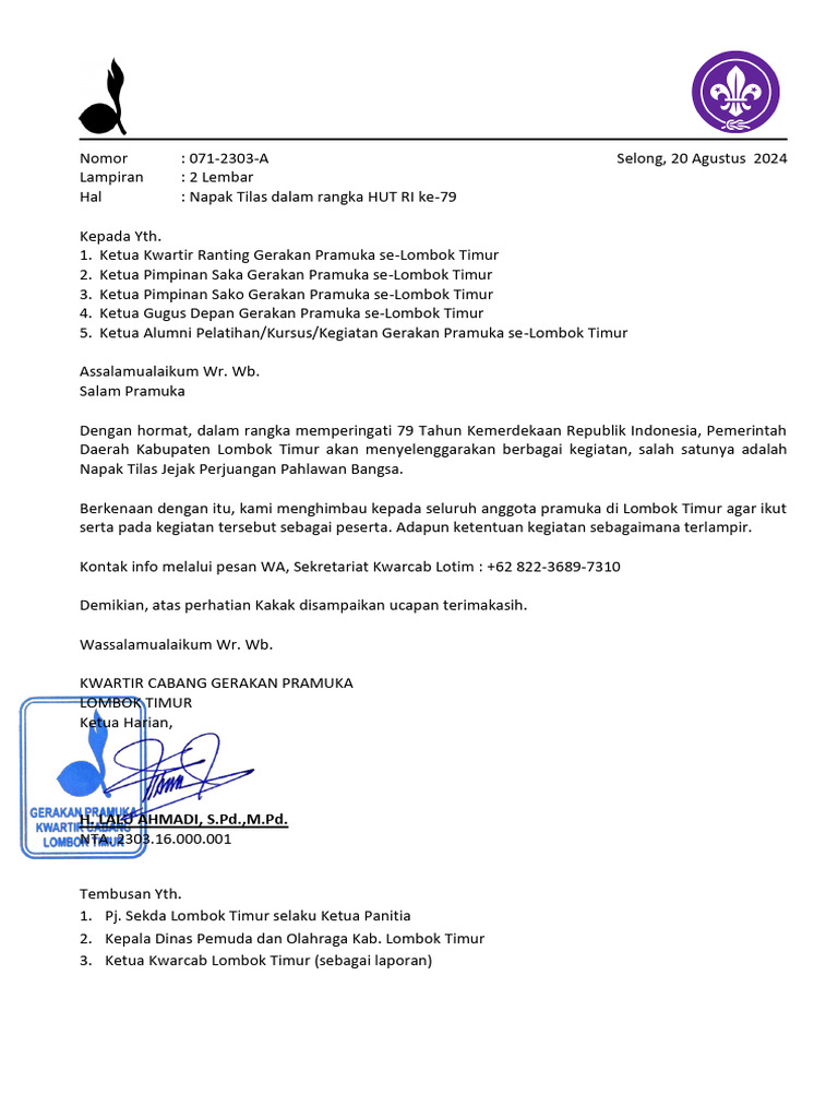 Surat 71 2024 Napak Tilas | PDF