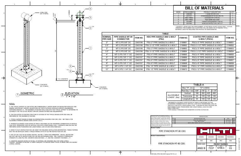 Pipe Stanchion MT Typical | PDF