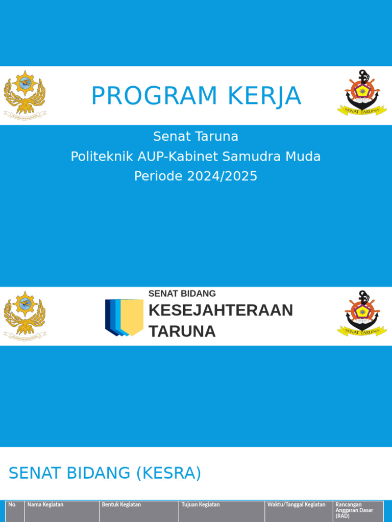 Program Kerja Kesra Dan Kesehatan | PDF