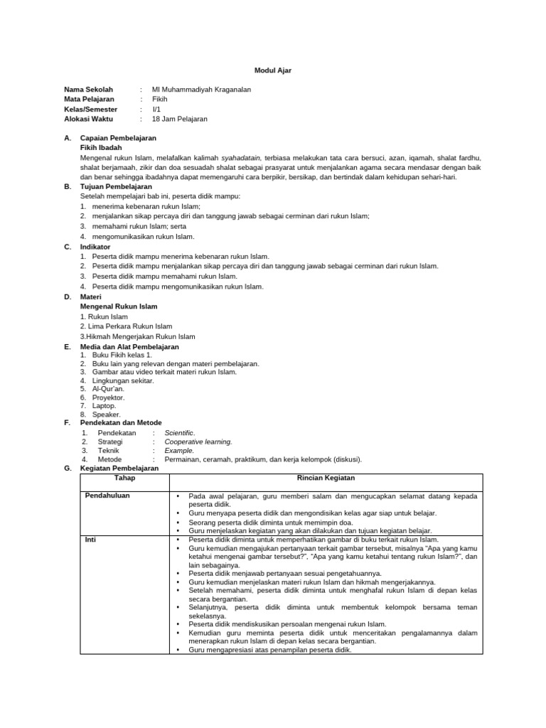 .Modul Ajar Fikih Bab 1 | PDF