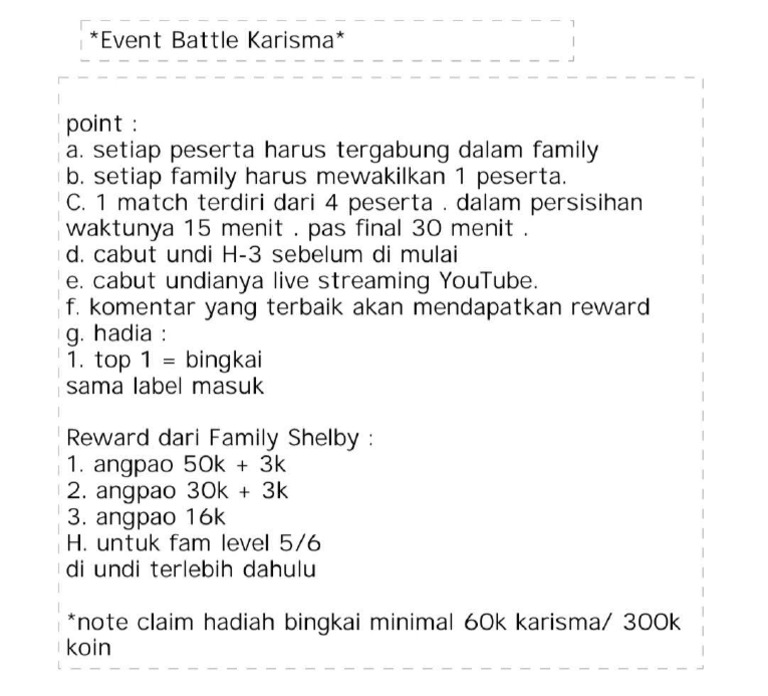 Event Battle Karisma | PDF