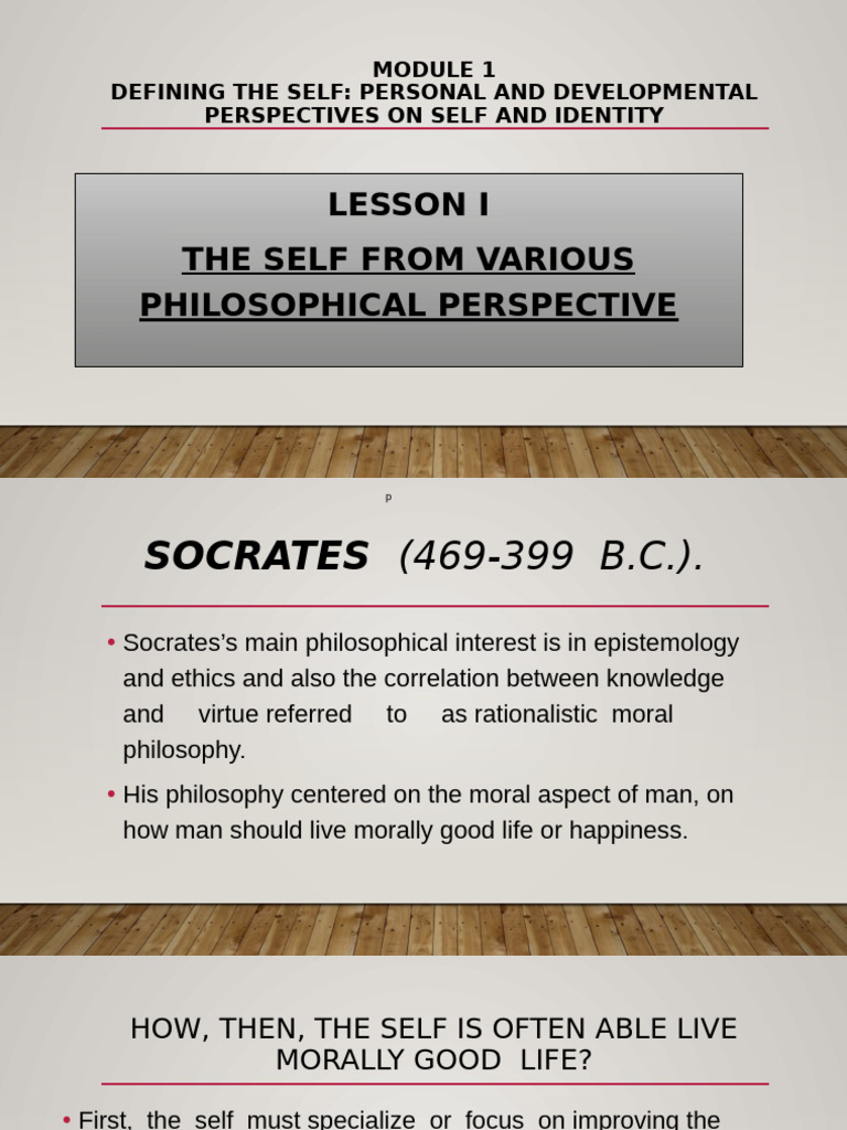 Lesson I The Self From Various Philosophical Perspective | PDF