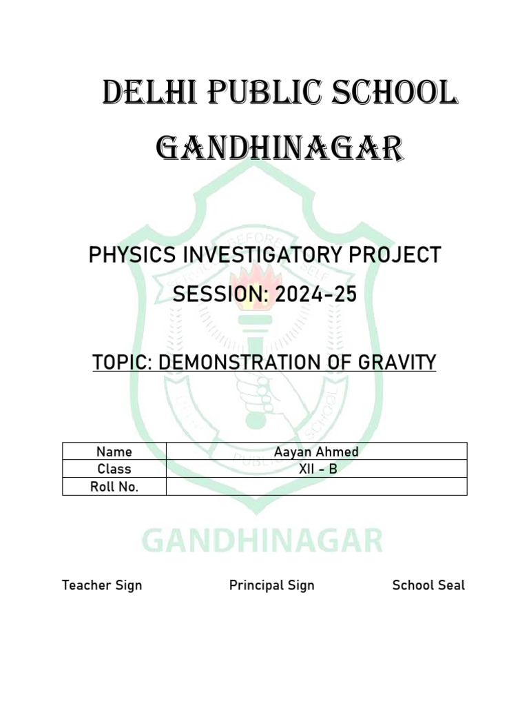 Phy project file- aayan | PDF
