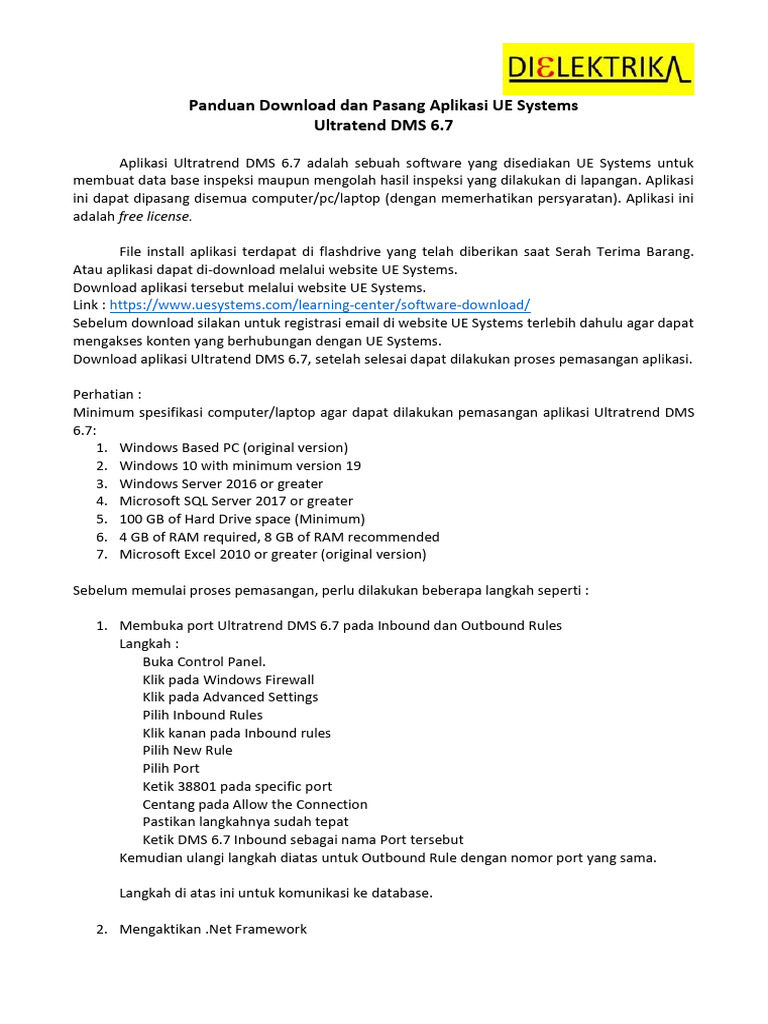 Panduan Download Dan Pasang Aplikasi UE Systems - Ultratrend DMS 6.7 | PDF