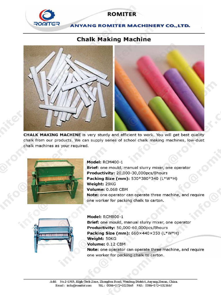 Quotation of Chalk Making Machine-En-1 | PDF